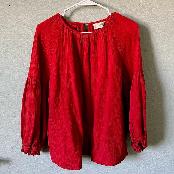 Universal Thread | Tops | Universal Thread Red Peasant Blouse | Poshmark